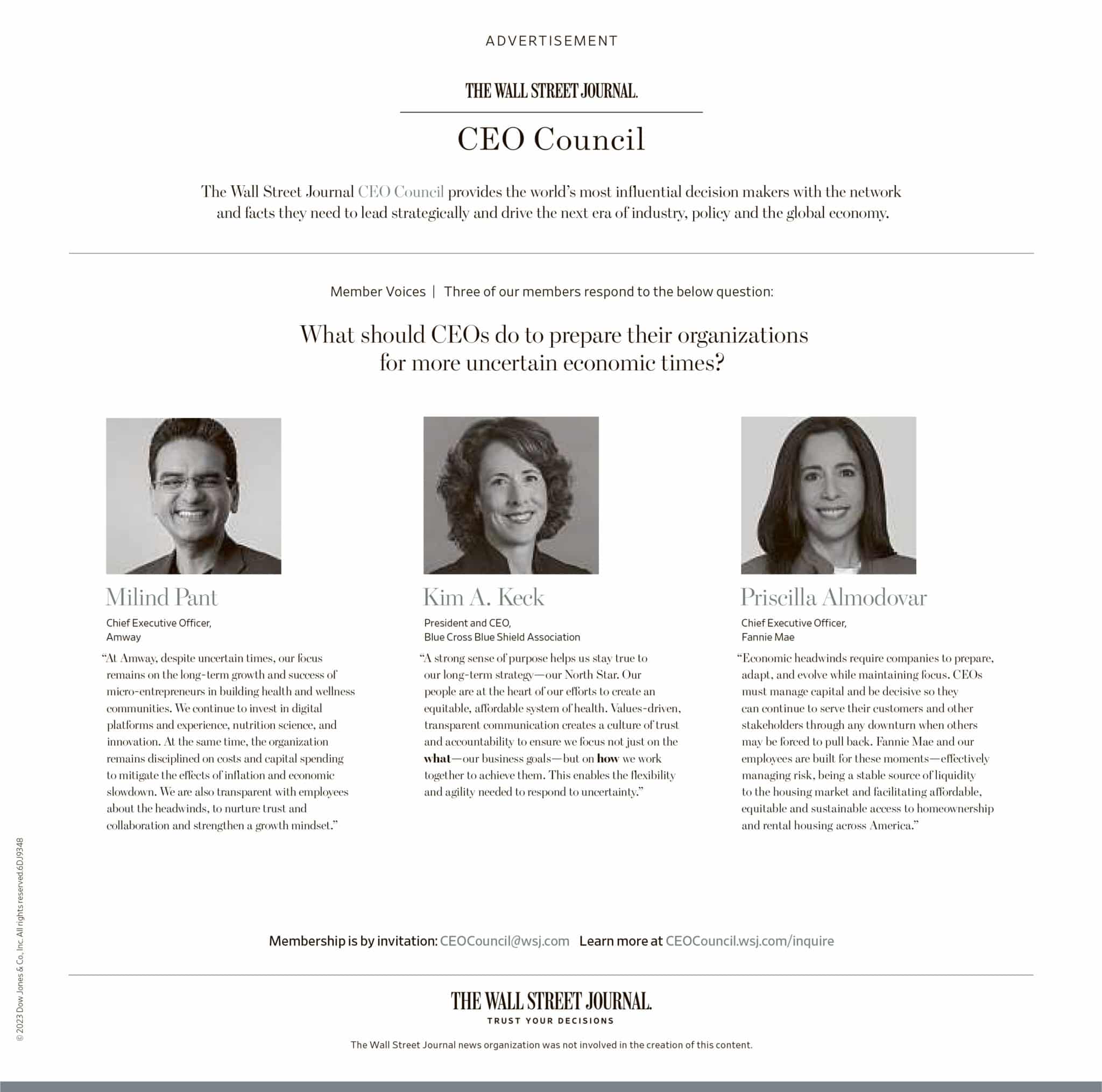 The Wall Street Journal: CEO Council Member Voices